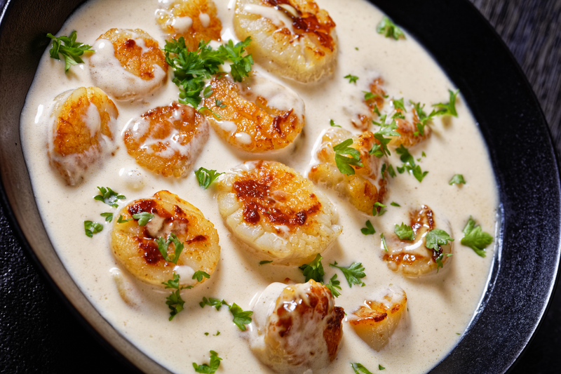 Creamy Garlic Mushroom Scallops – The Cornish Fishmonger